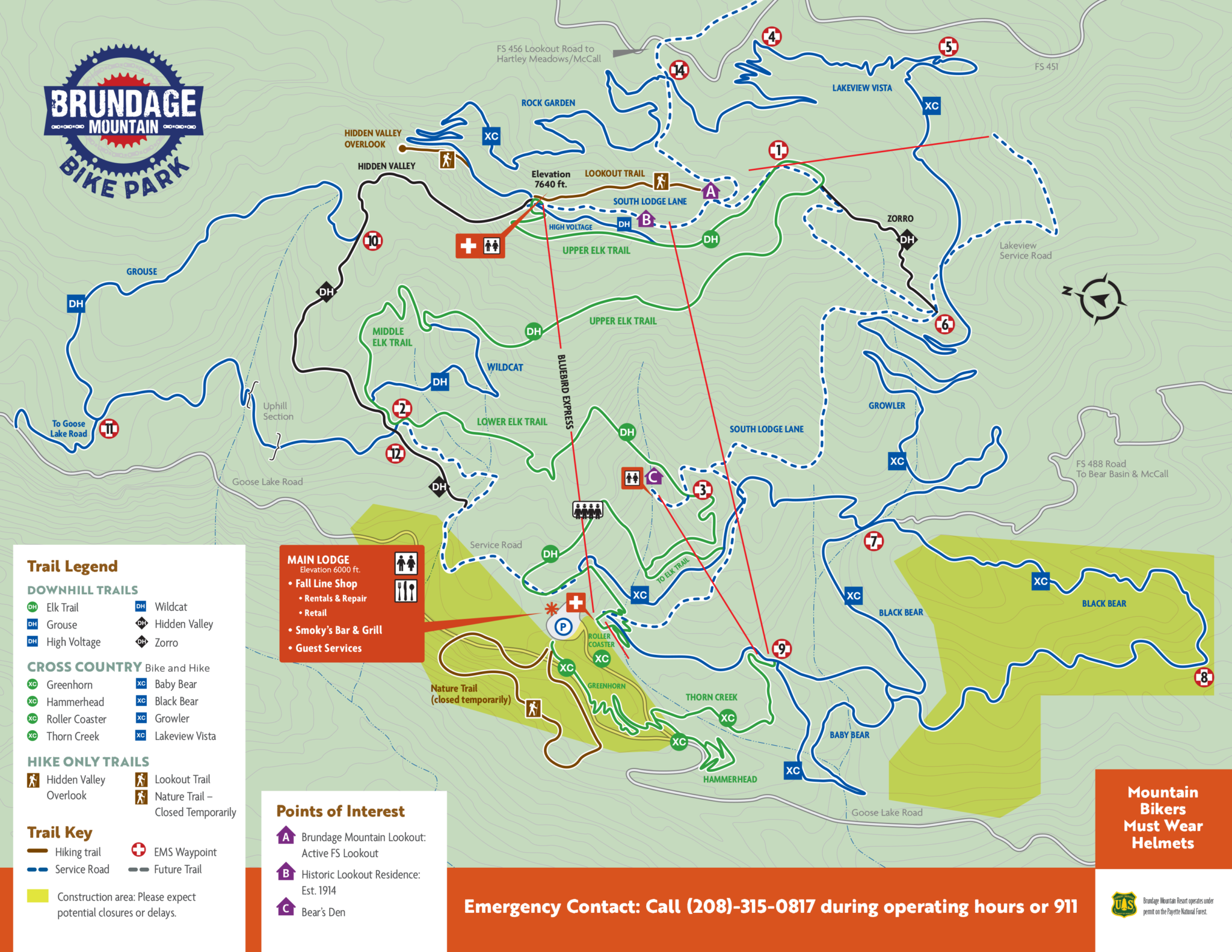 Brundage Bike Park Map - Brundage Mountain Resort